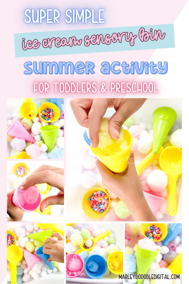 Cheap & Easy Ice Cream Sensory Bin (Great for Summer!) - Marley Doodle ...