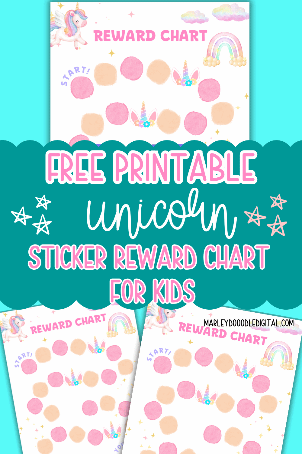 Free Printable Unicorn Reward Chart - Marley Doodle Digital