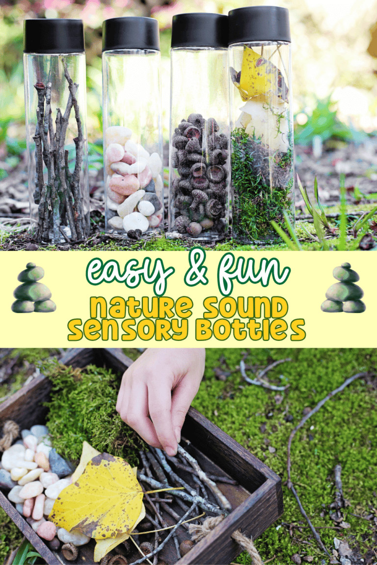 Simple DIY Nature Sound Sensory Bottles for Kids - Marley Doodle Digital