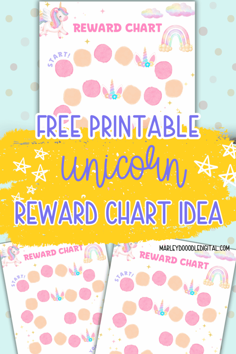 Free Printable Unicorn Reward Chart - Marley Doodle Digital