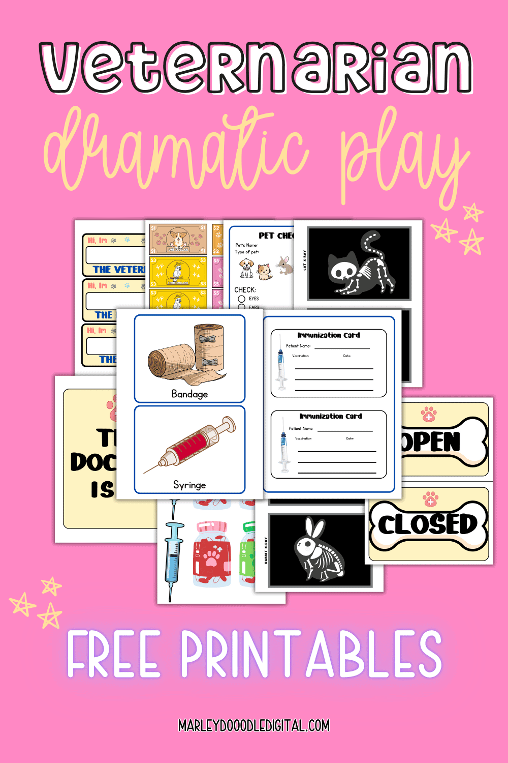 36+ Vet Clinic Dramatic Play Printables - Marley Doodle Digital