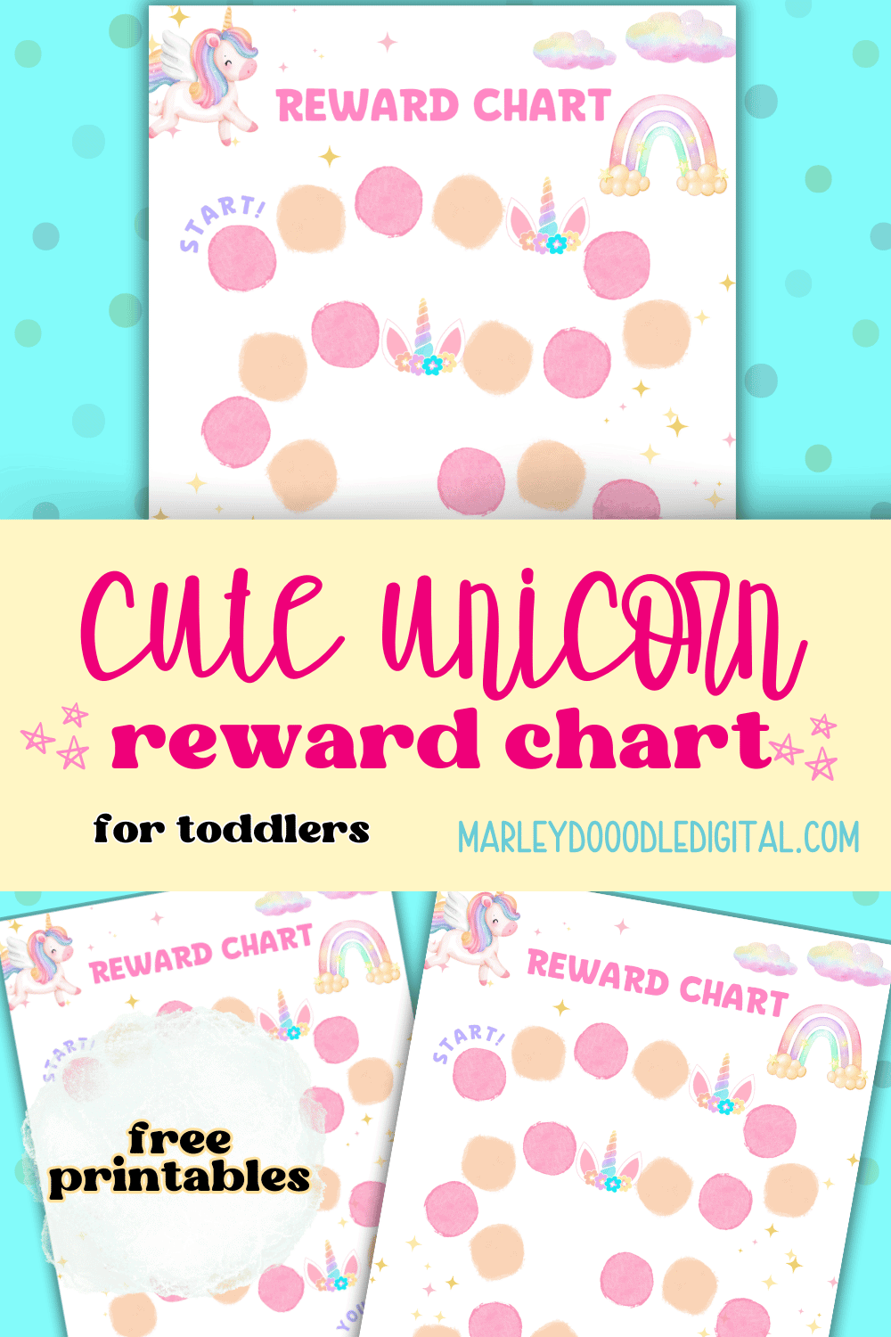 Free Printable Unicorn Reward Chart - Marley Doodle Digital