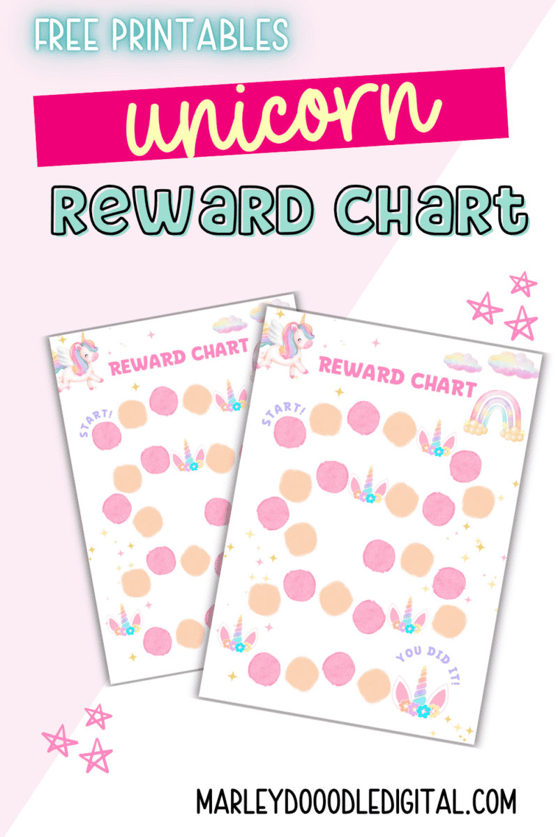 Free Printable Unicorn Reward Chart - Marley Doodle Digital