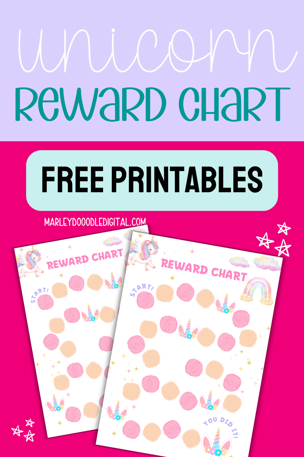 Free Printable Unicorn Reward Chart - Marley Doodle Digital