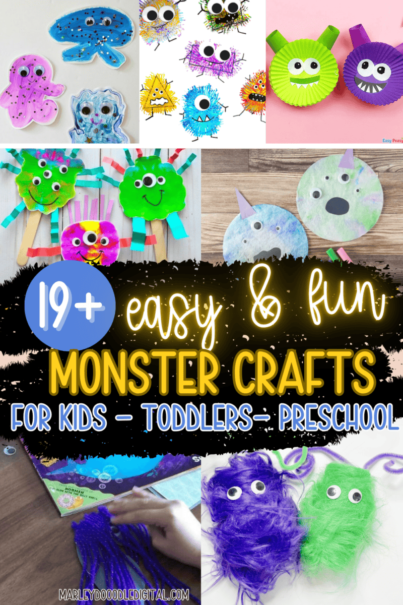 19+ Monster Crafts for Kids That They Will Love! - Marley Doodle Digital