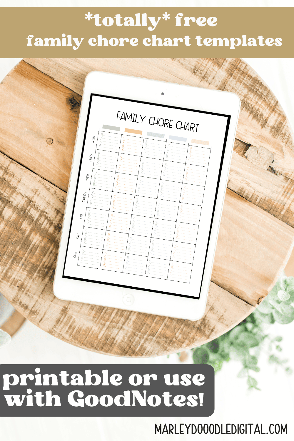 Free Printable Family Chore Charts - Marley Doodle Digital