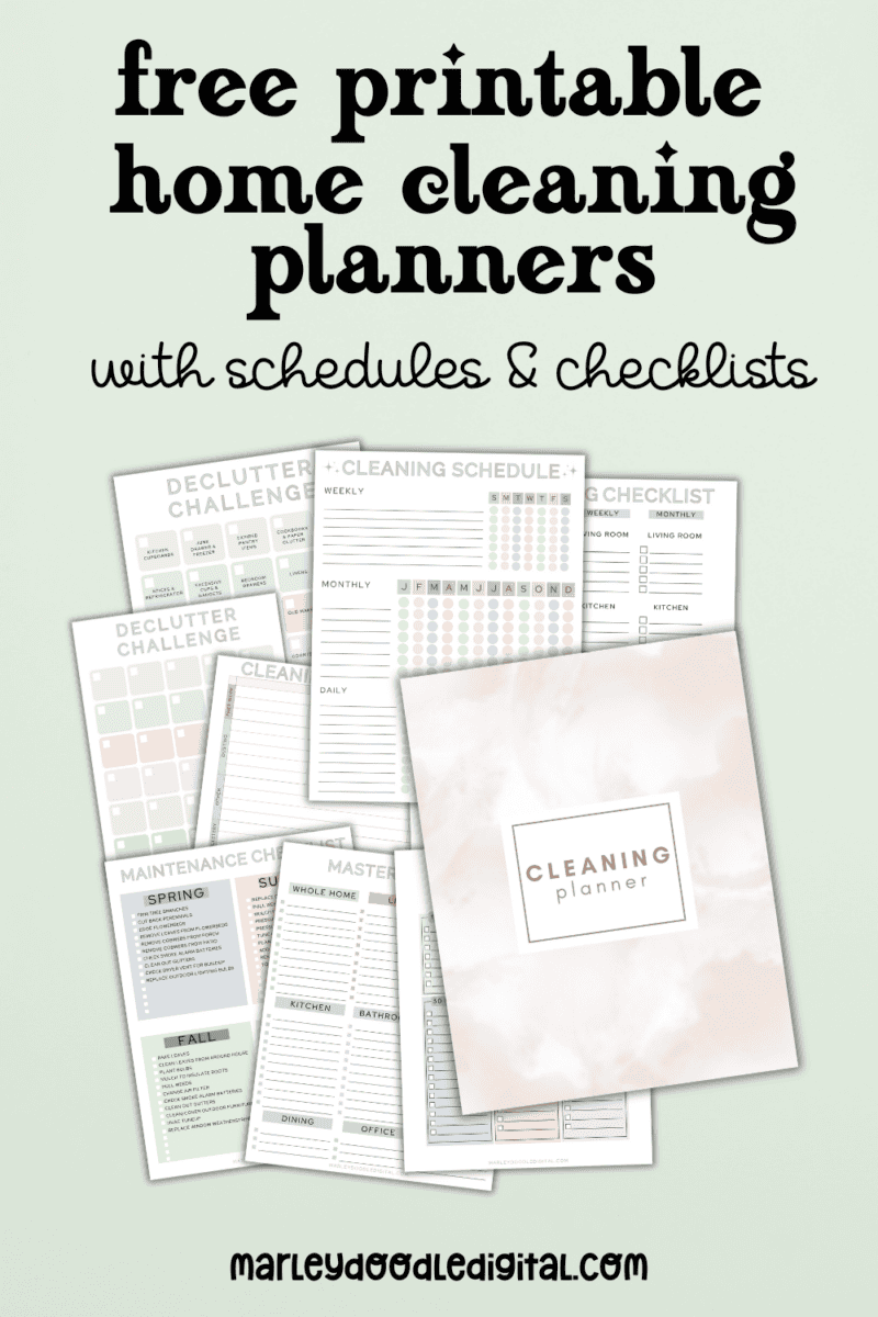 Ultimate Home Cleaning Planner (Free Printables) - Marley Doodle Digital