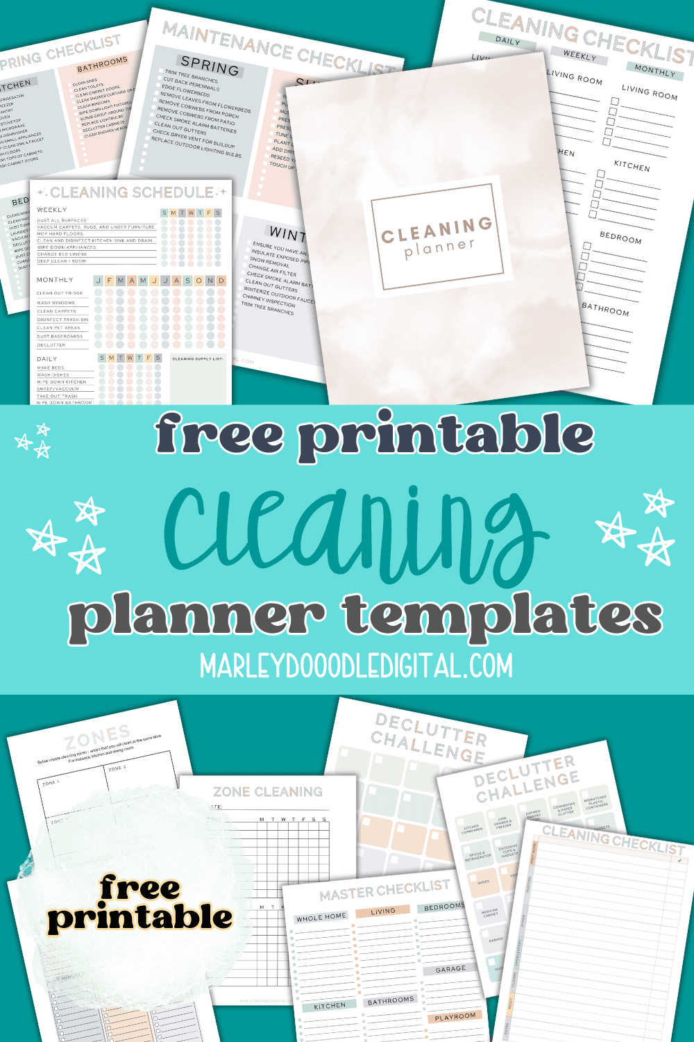 Ultimate Home Cleaning Planner (Free Printables) - Marley Doodle Digital
