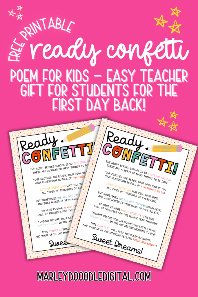 Free Ready Confetti Printable (to ease the first day jitters!) - Marley ...