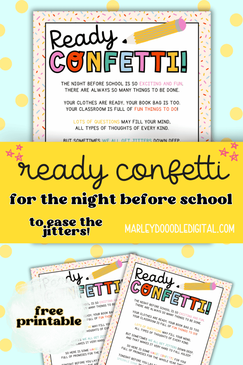 Free Ready Confetti Printable (to ease the first day jitters!) - Marley ...