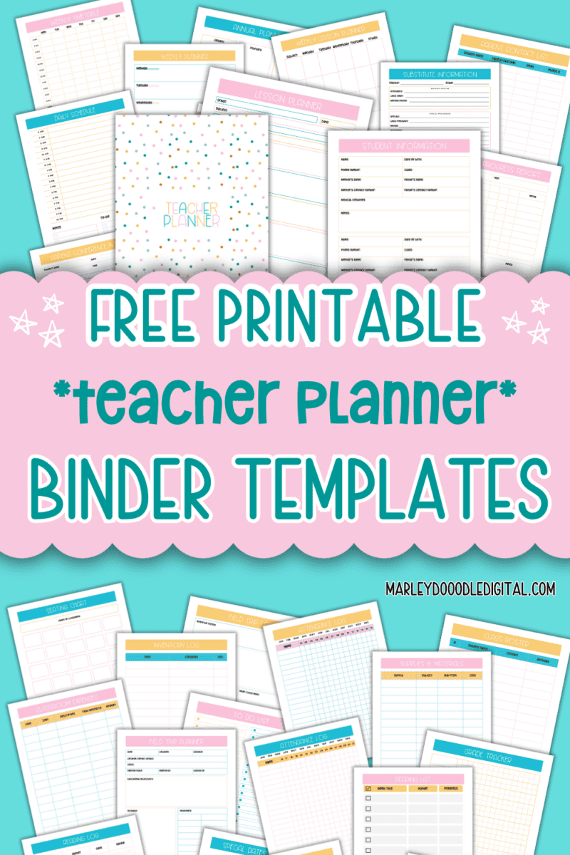 The Ultimate Teacher Planner (Free 91+ pages!) - Marley Doodle Digital
