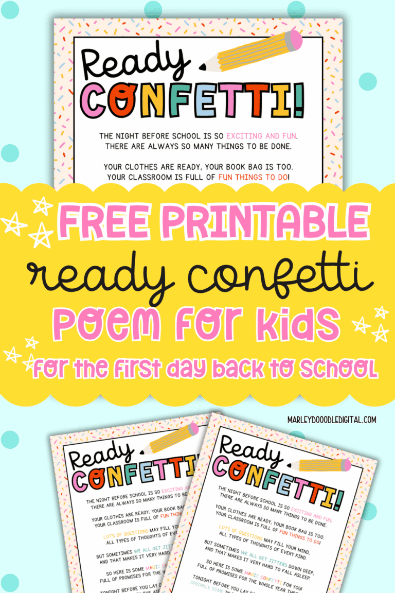 Free Ready Confetti Printable (to ease the first day jitters!) - Marley ...