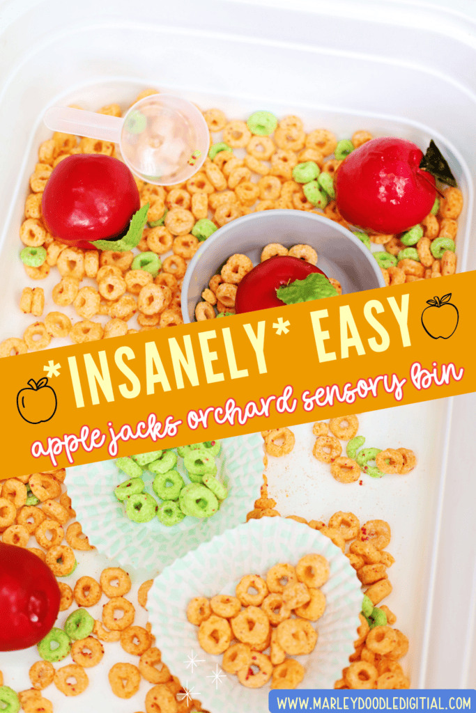Apple Jacks Orchard Sensory Bin (Easy Fall Idea!) - Marley Doodle Digital
