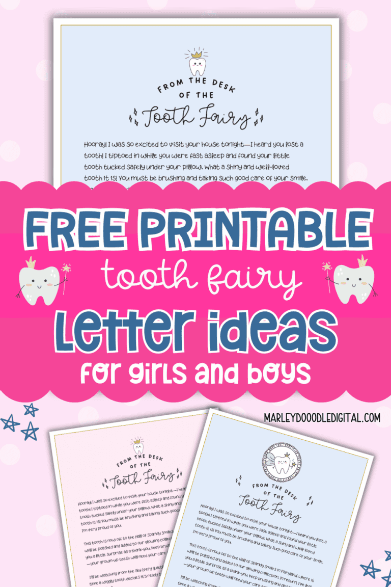 Free Printable Tooth Fairy Letters (For Boys & Girls!) - Marley Doodle ...