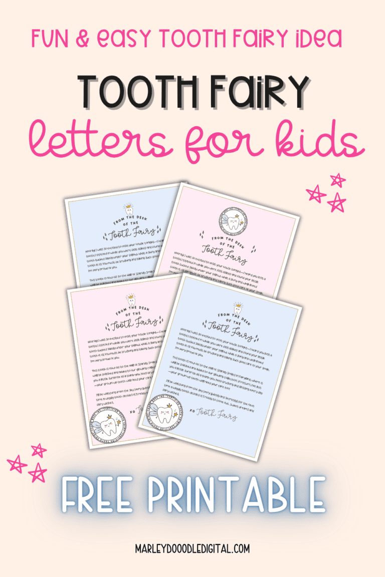 Free Printable Tooth Fairy Letters (For Boys & Girls!) - Marley Doodle ...