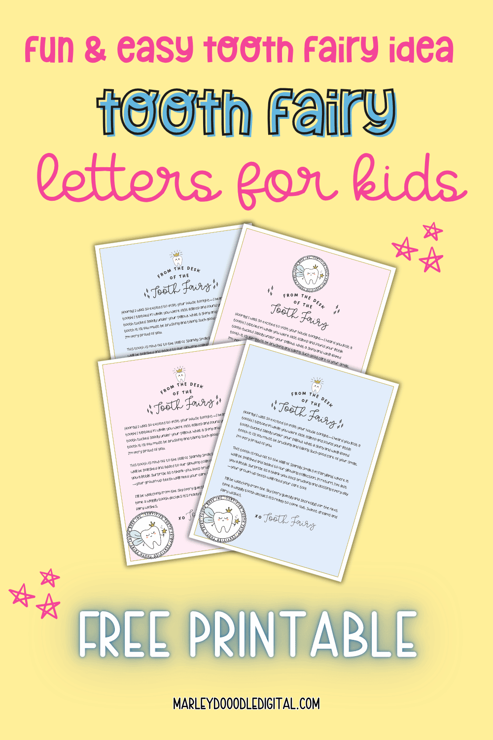 The Best Tooth Fairy Ideas for the First Lost Tooth - Marley Doodle Digital