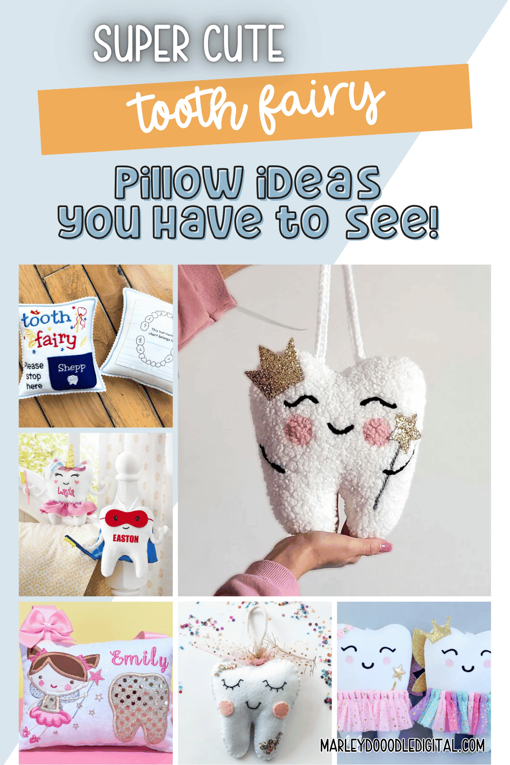 The *Cutest* Tooth Fairy Pillow Ideas - Marley Doodle Digital