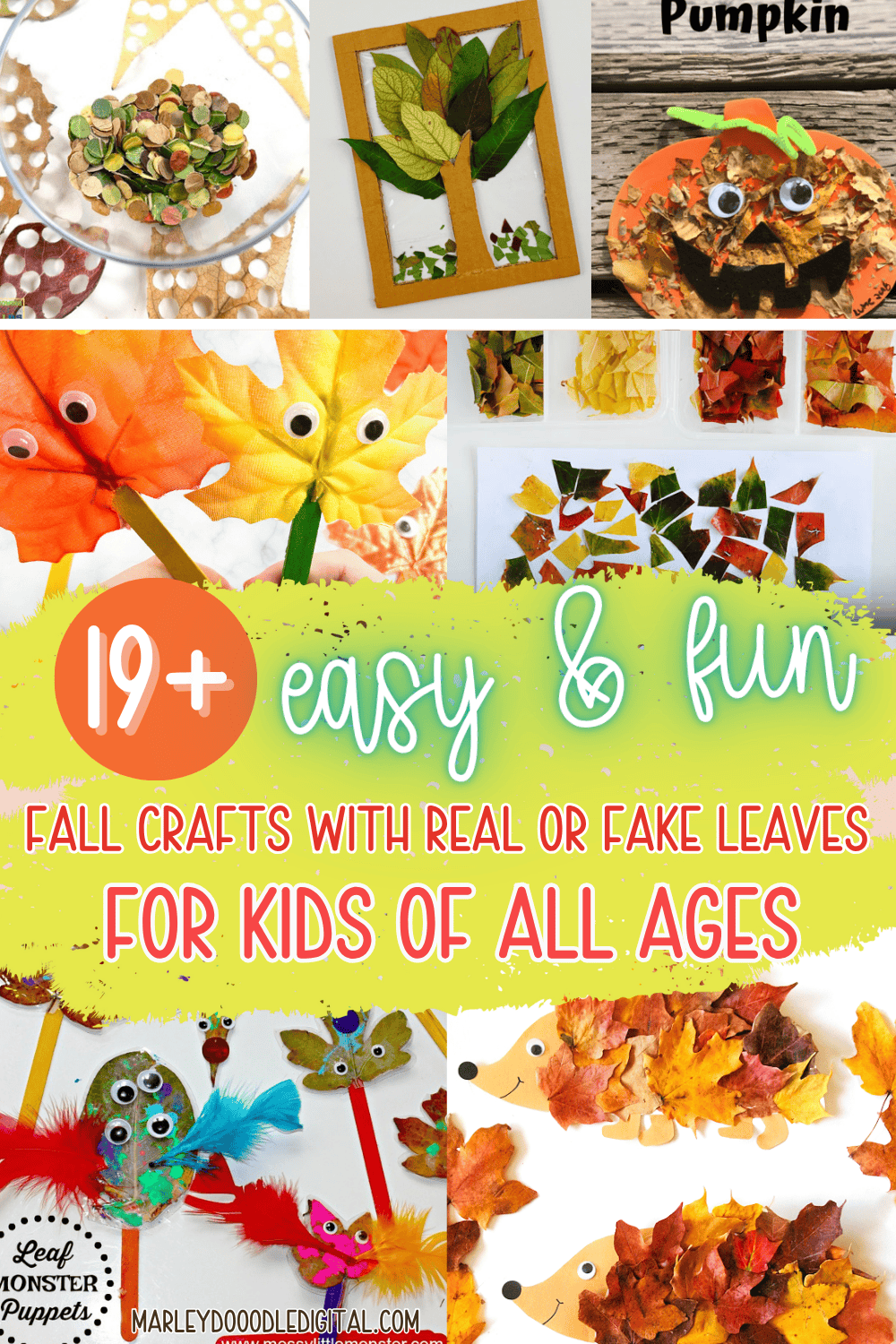 19+ Fall Leaf Crafts (Real or Fake Leaves!) - Marley Doodle Digital