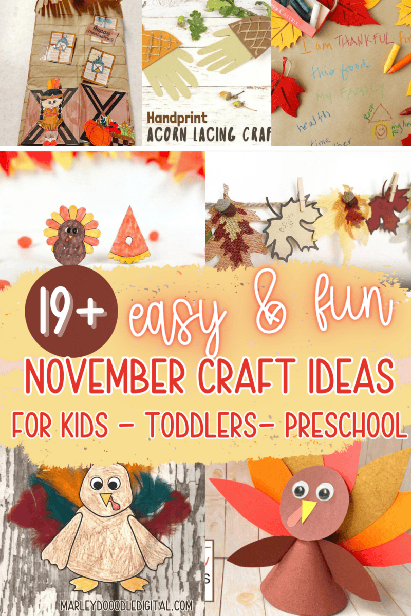 31+ Easy November Crafts for Kids - Marley Doodle Digital