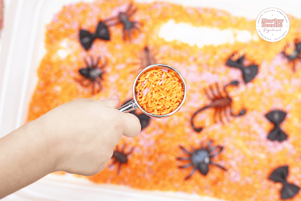 Creepy Crawly Halloween Sensory Bin - Marley Doodle Digital