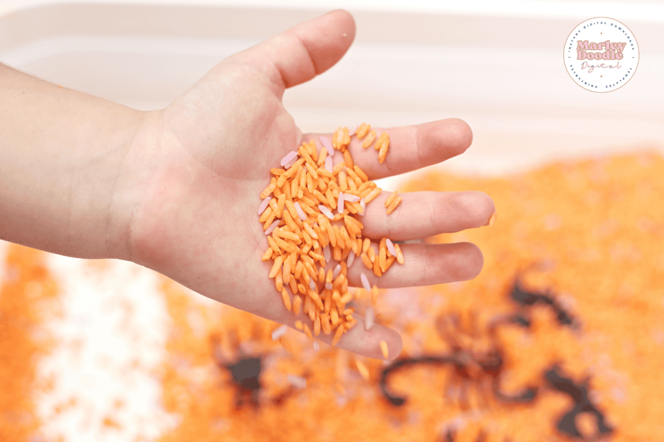 Creepy Crawly Halloween Sensory Bin - Marley Doodle Digital