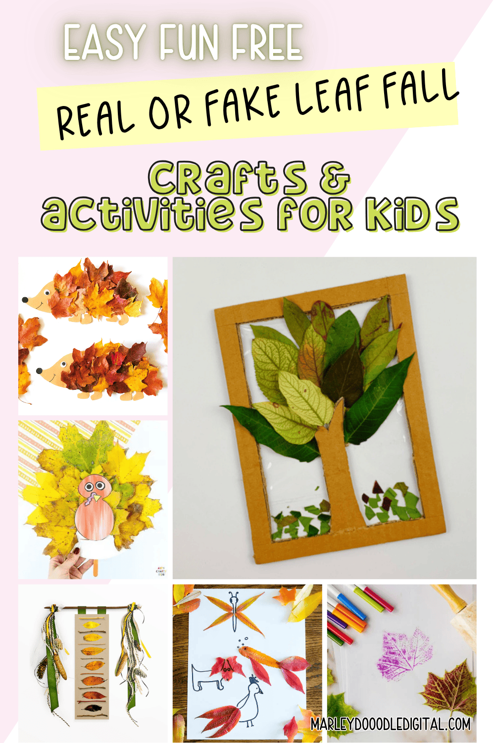 19+ Fall Leaf Crafts (Real or Fake Leaves!) - Marley Doodle Digital