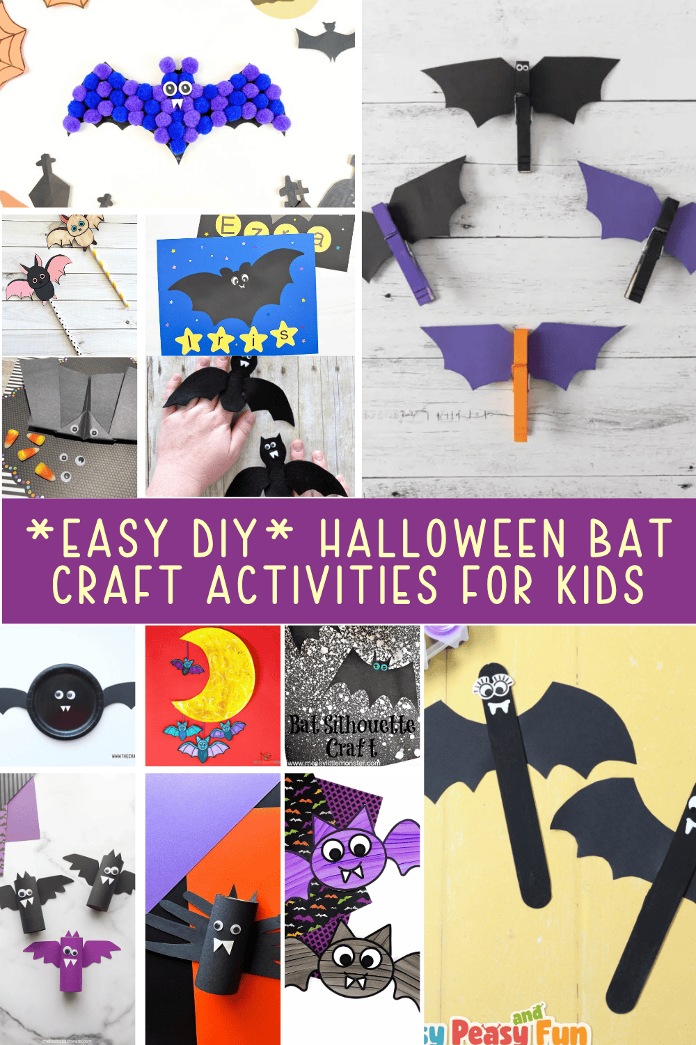 19+ *Easy* DIY Halloween Bat Crafts for Kids - Marley Doodle Digital