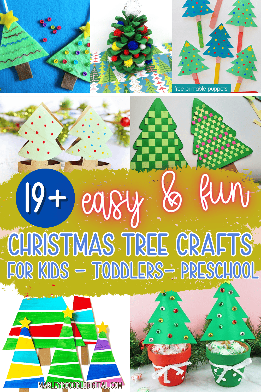 19+ *Festive* Christmas Tree Crafts for Kids - Marley Doodle Digital