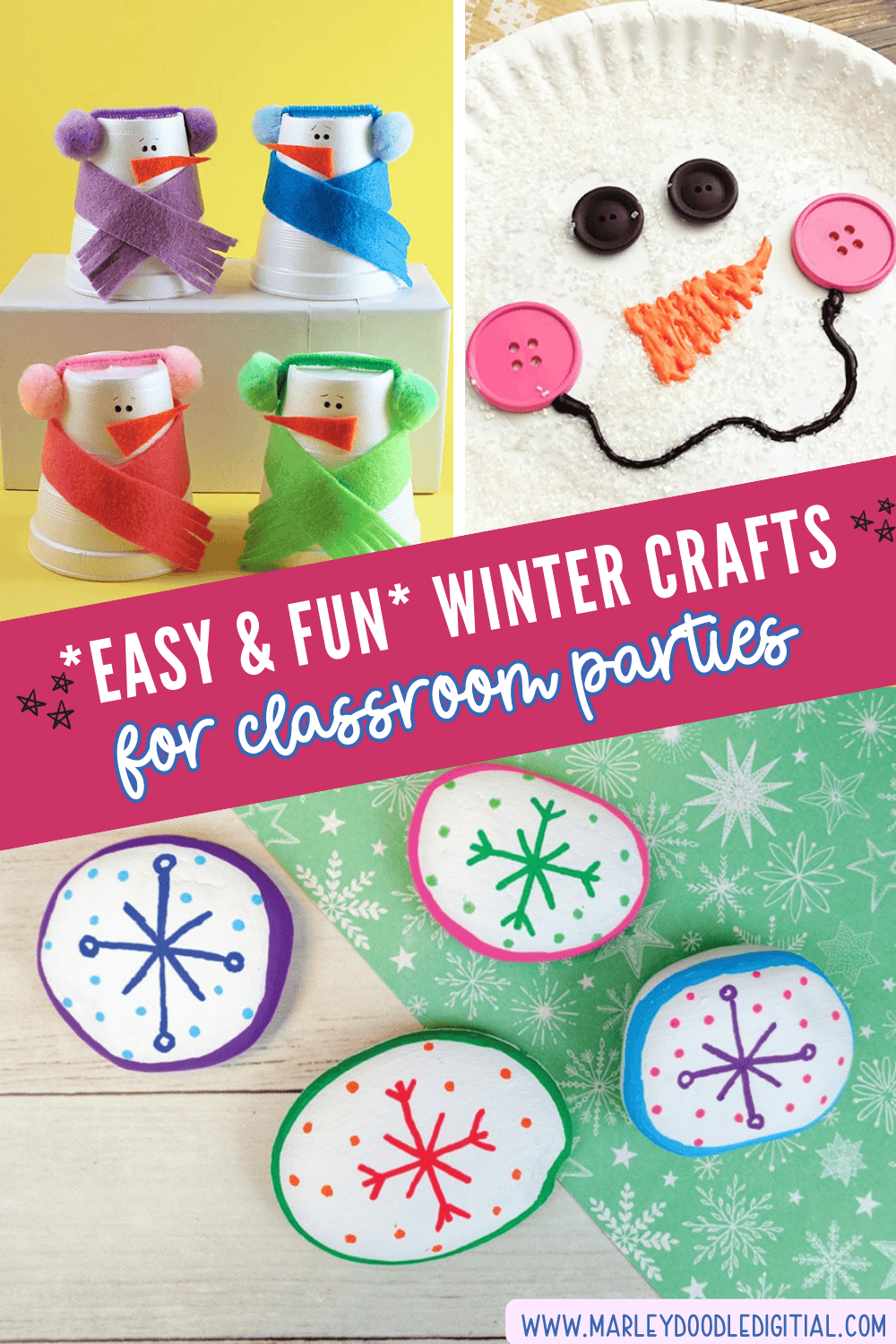 19+ Fun & Easy Winter Crafts for Classroom Parties - Marley Doodle Digital
