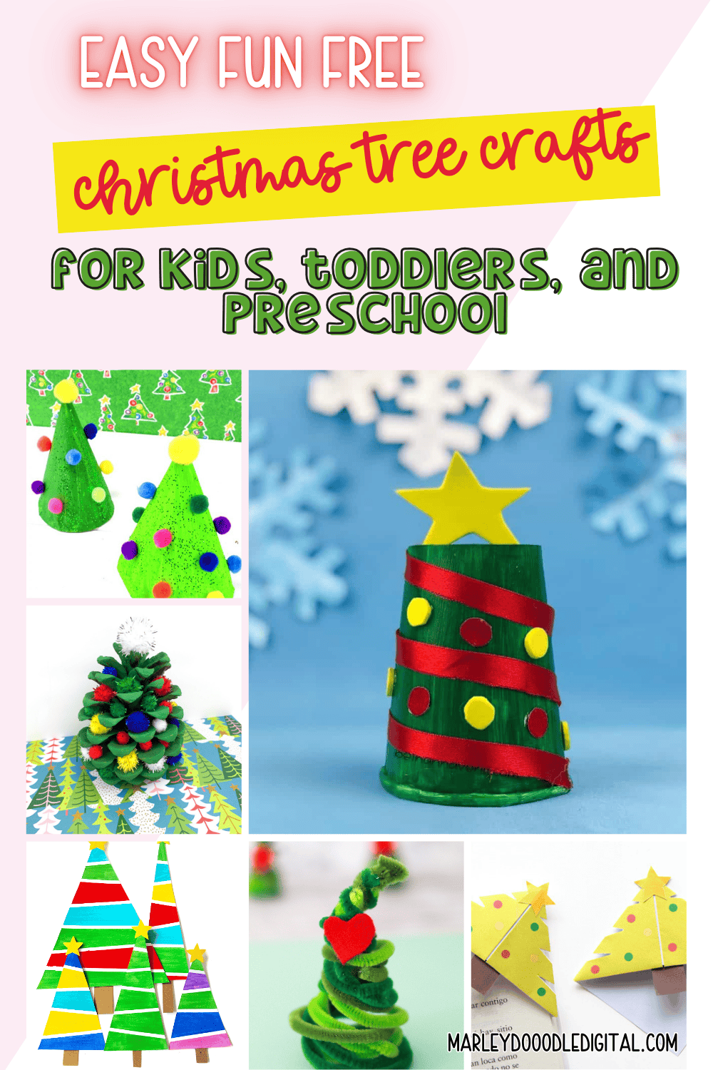 19+ *Festive* Christmas Tree Crafts for Kids - Marley Doodle Digital