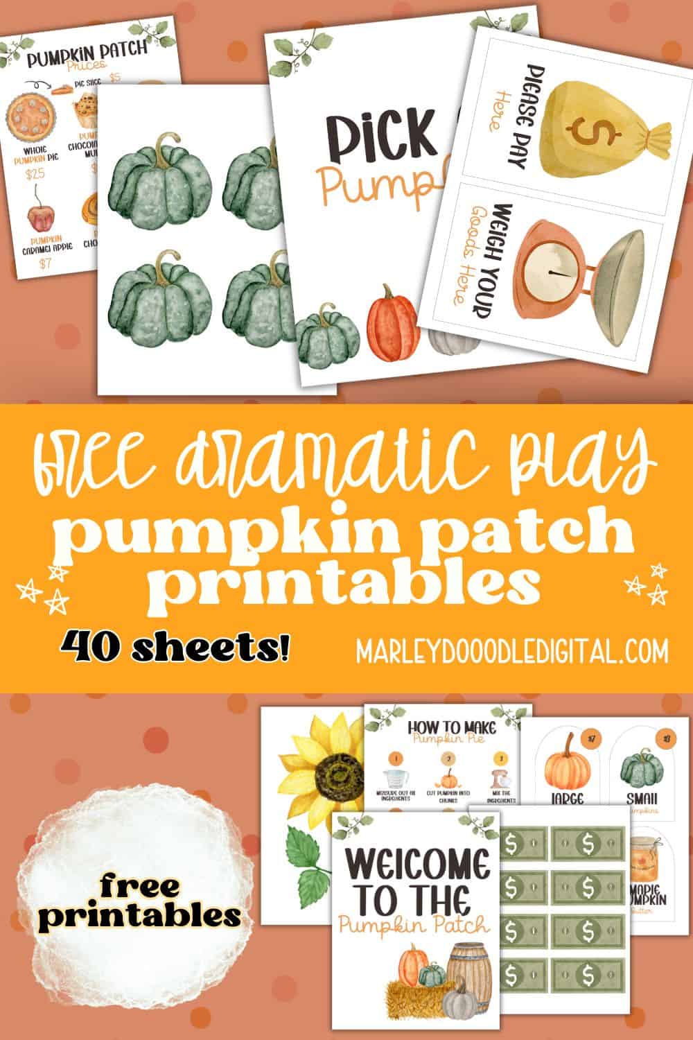 51+ Free Pumpkin Patch Dramatic Play Printables - Marley Doodle Digital