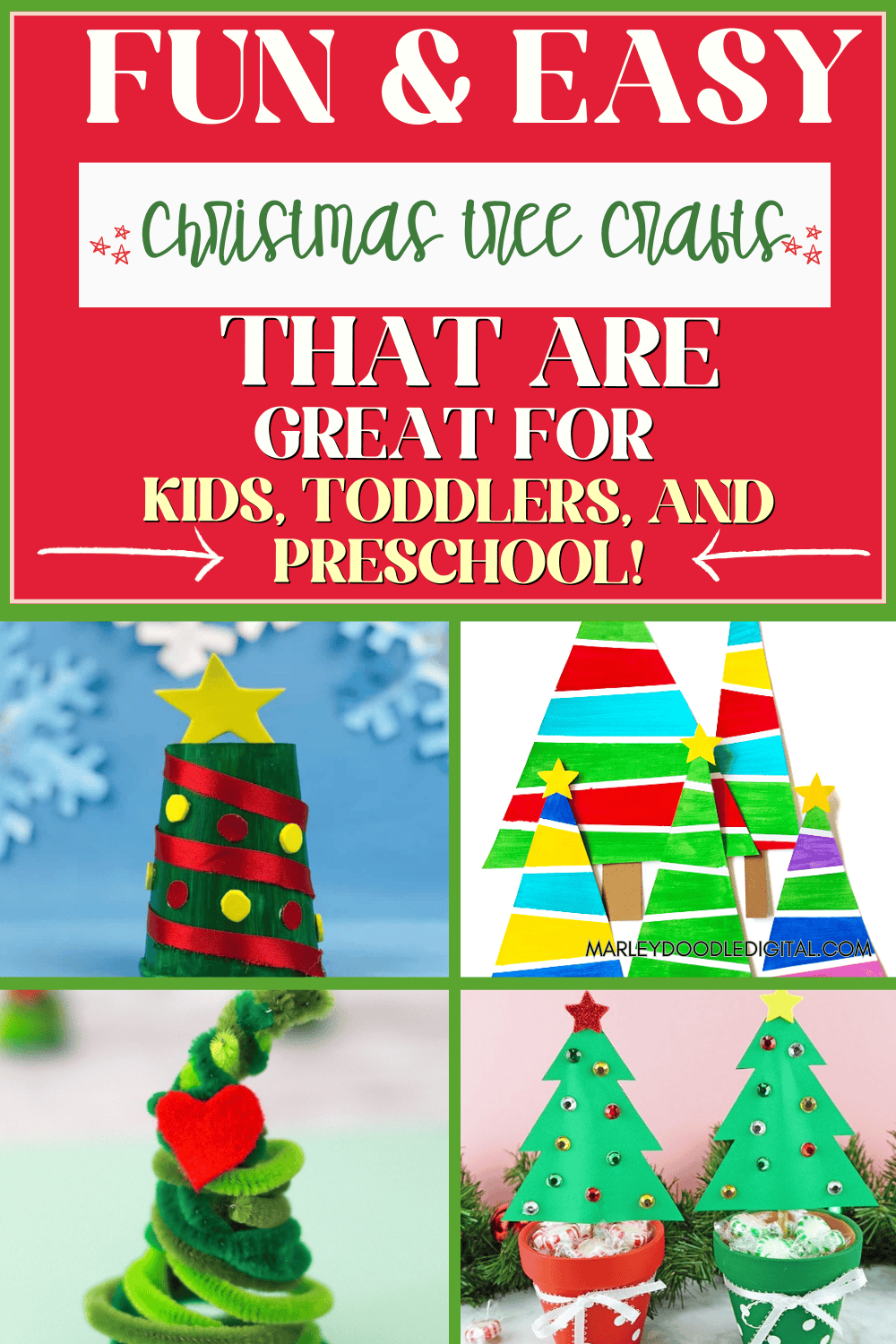 19+ *Festive* Christmas Tree Crafts for Kids - Marley Doodle Digital