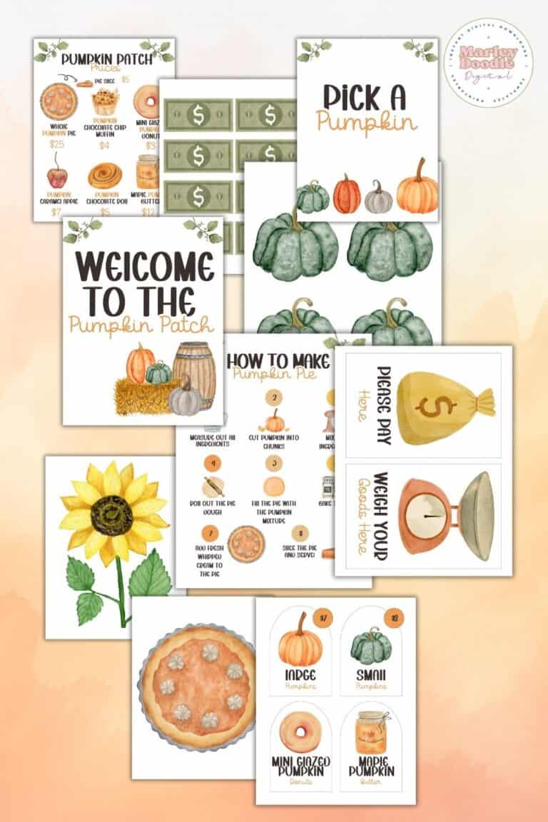 51+ Free Pumpkin Patch Dramatic Play Printables - Marley Doodle Digital