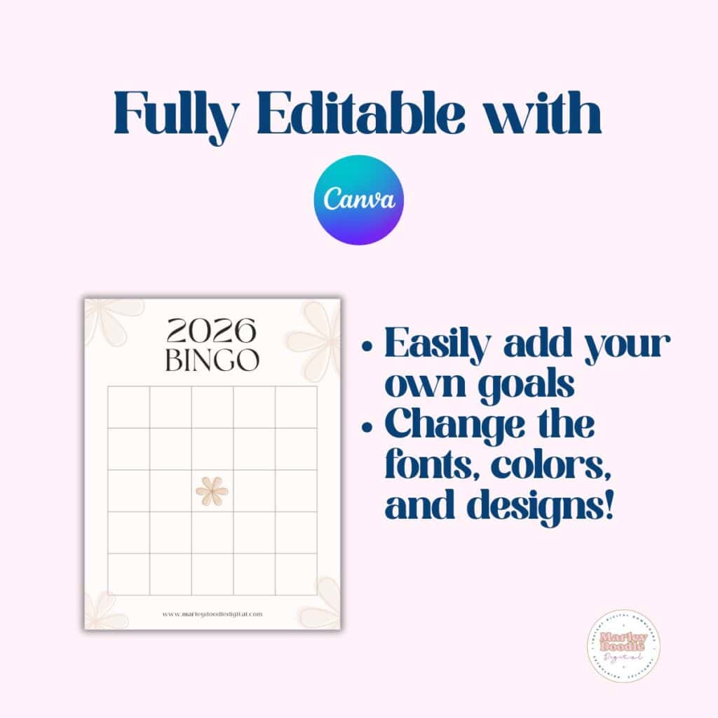 2026 Bingo Card - Marley Doodle Digital