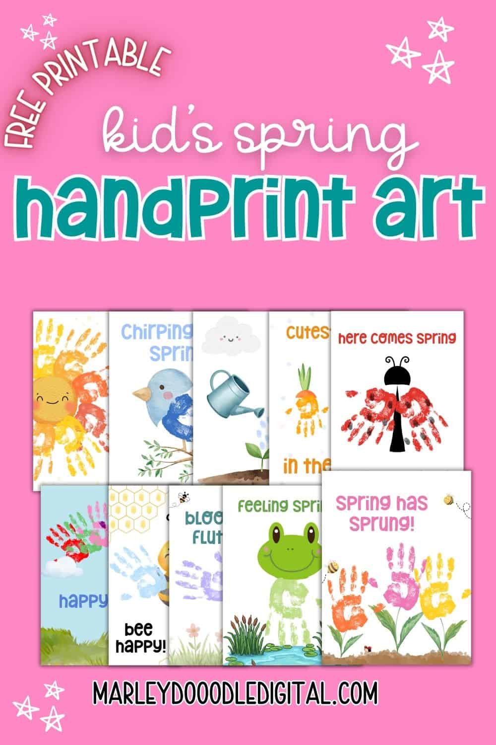 10 Free Adorable Spring Handprint Art Printables (Great for Toddlers ...