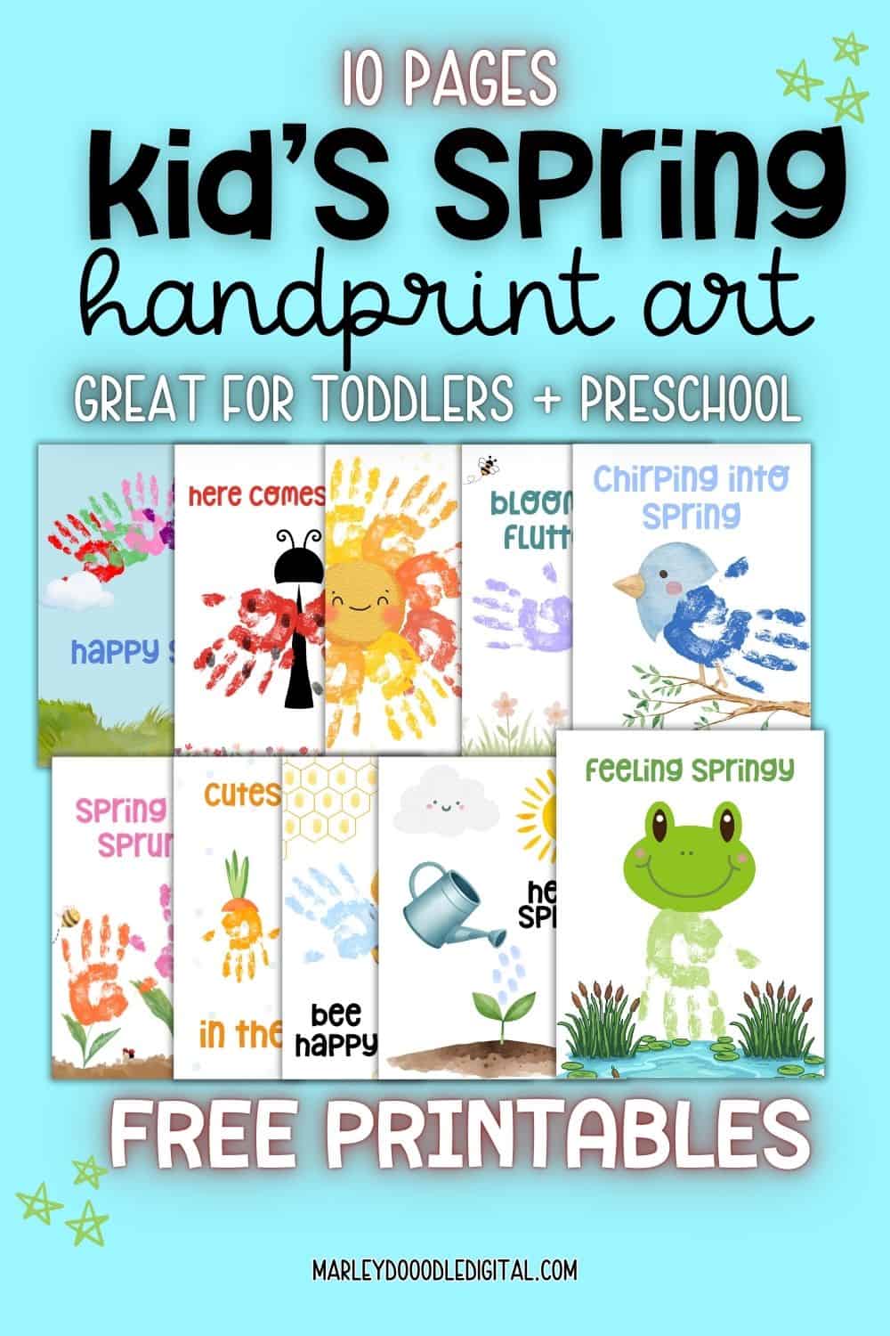 10 Free Adorable Spring Handprint Art Printables (Great for Toddlers ...