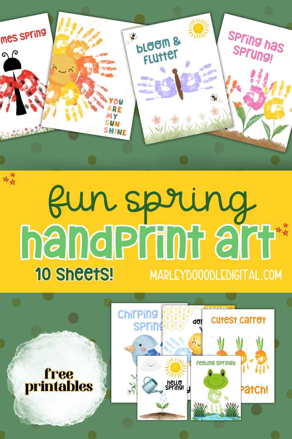 10 Free Adorable Spring Handprint Art Printables (Great for Toddlers ...
