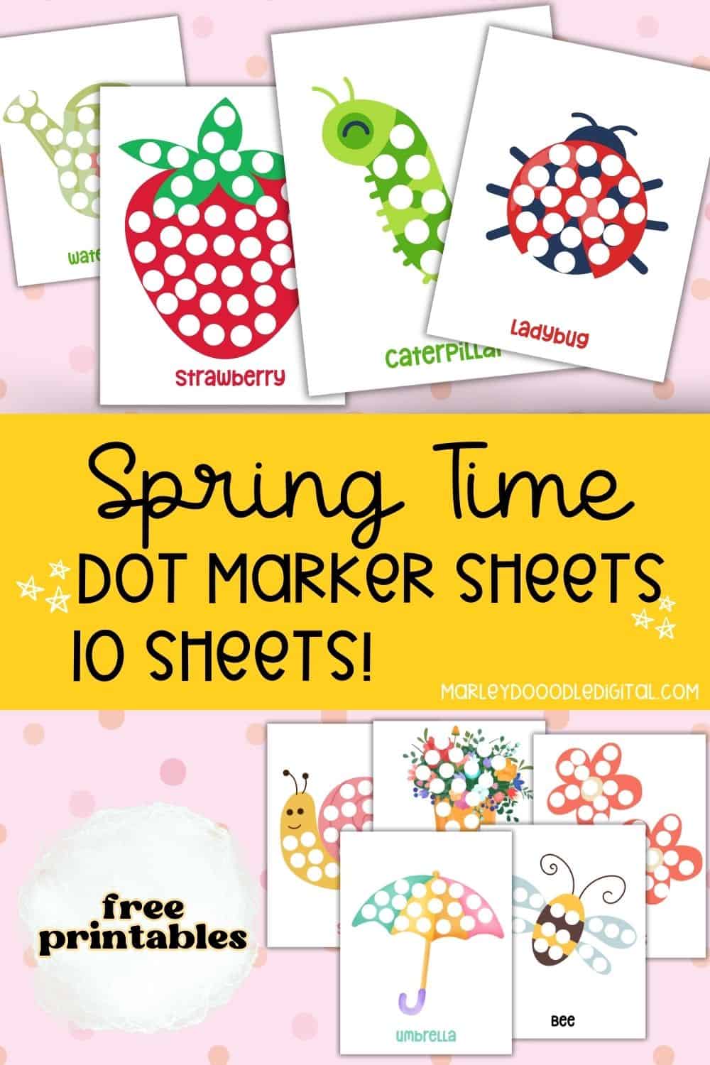10 Cute & Free Spring Dot Marker Printables - Marley Doodle Digital
