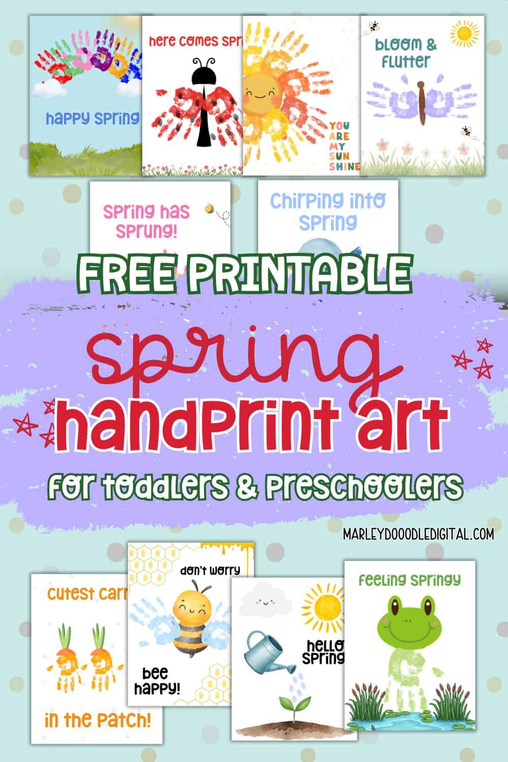 10 Free Adorable Spring Handprint Art Printables (Great for Toddlers ...