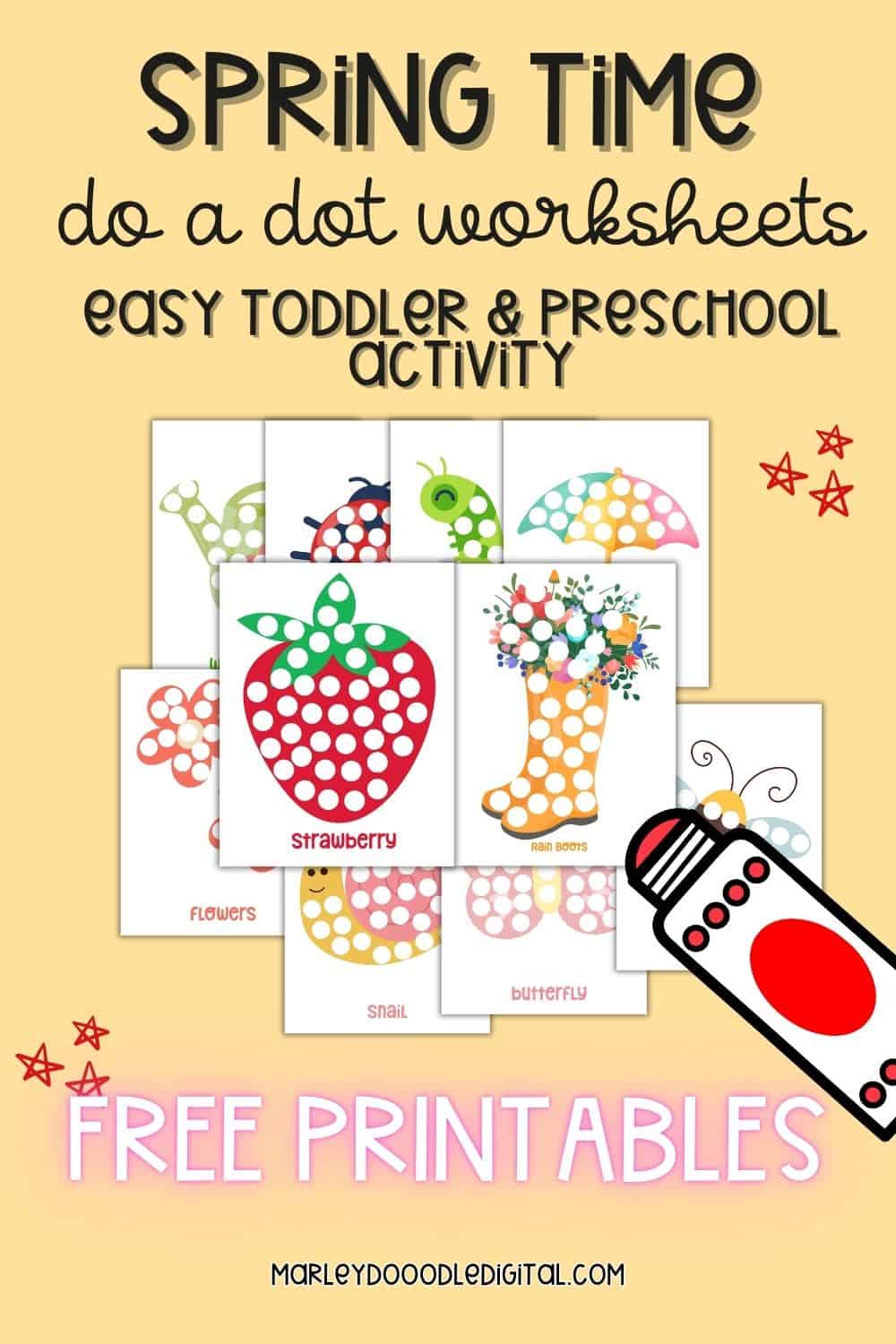 10 Cute & Free Spring Dot Marker Printables - Marley Doodle Digital