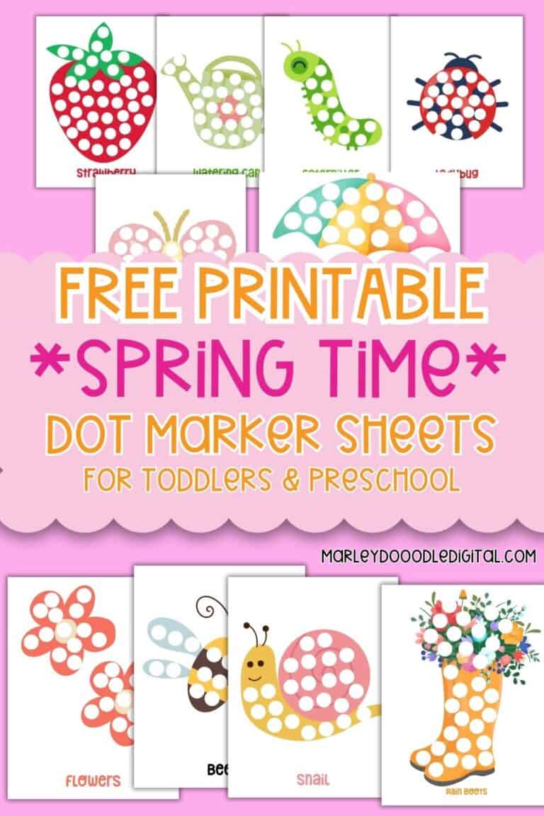 10 Cute & Free Spring Dot Marker Printables - Marley Doodle Digital
