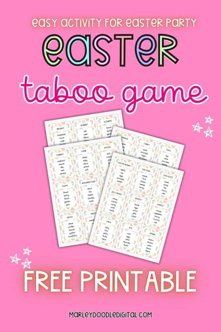Free Printable Easter Taboo Game (36 Cards Included!) - Marley Doodle ...