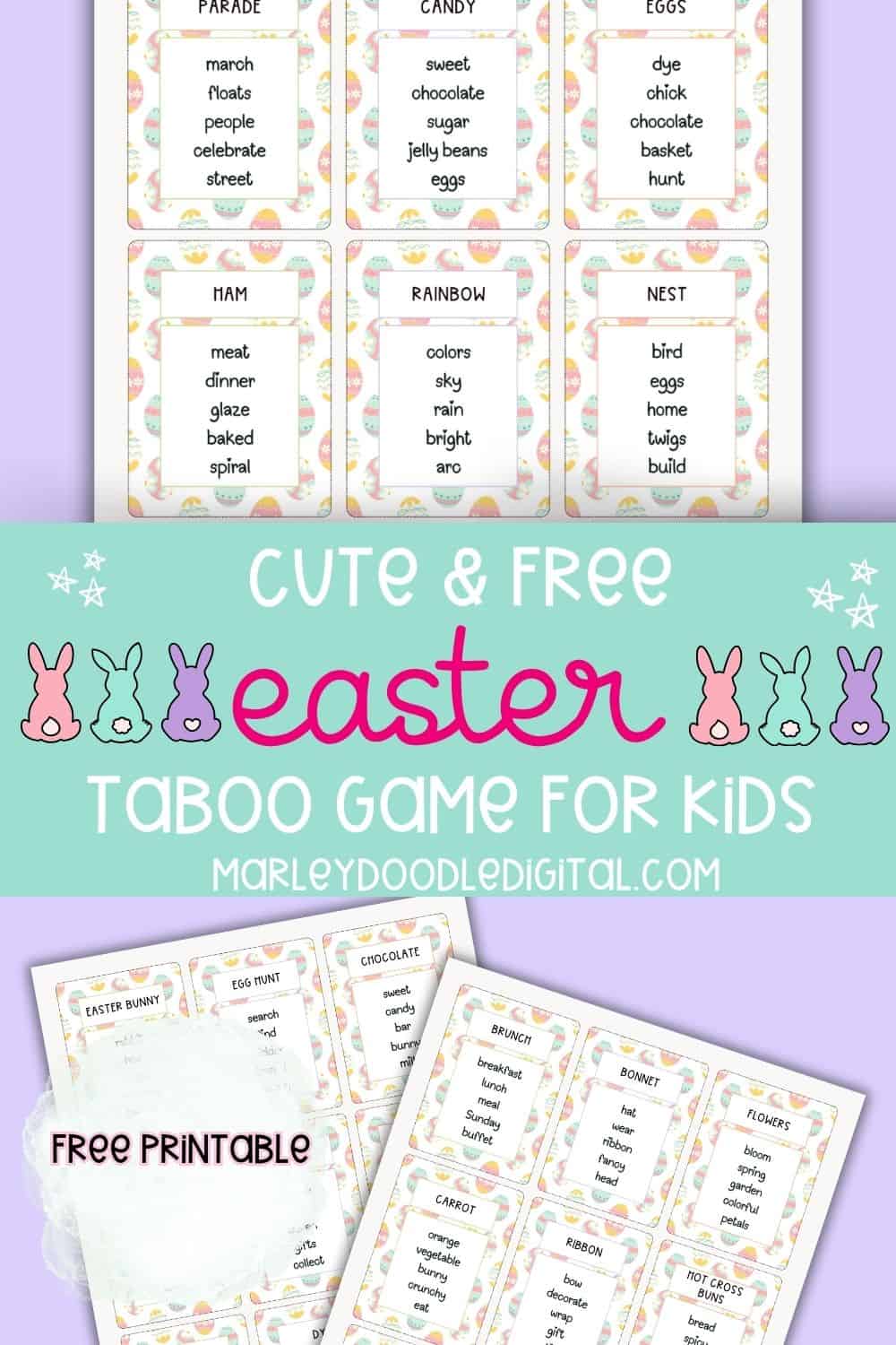 Free Printable Easter Taboo Game (36 Cards Included!) - Marley Doodle ...