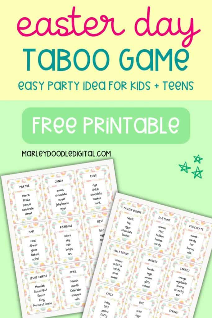Free Printable Easter Taboo Game (36 Cards Included!) - Marley Doodle ...