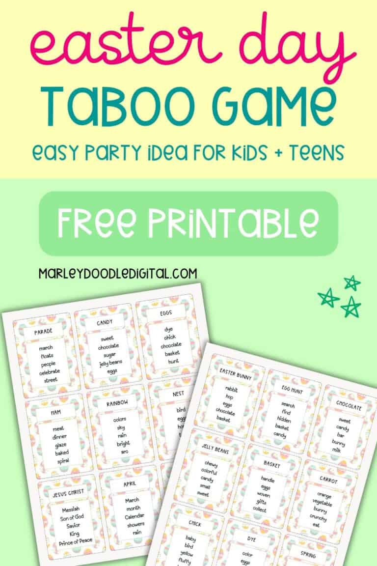 Free Printable Easter Taboo Game (36 Cards Included!) - Marley Doodle ...