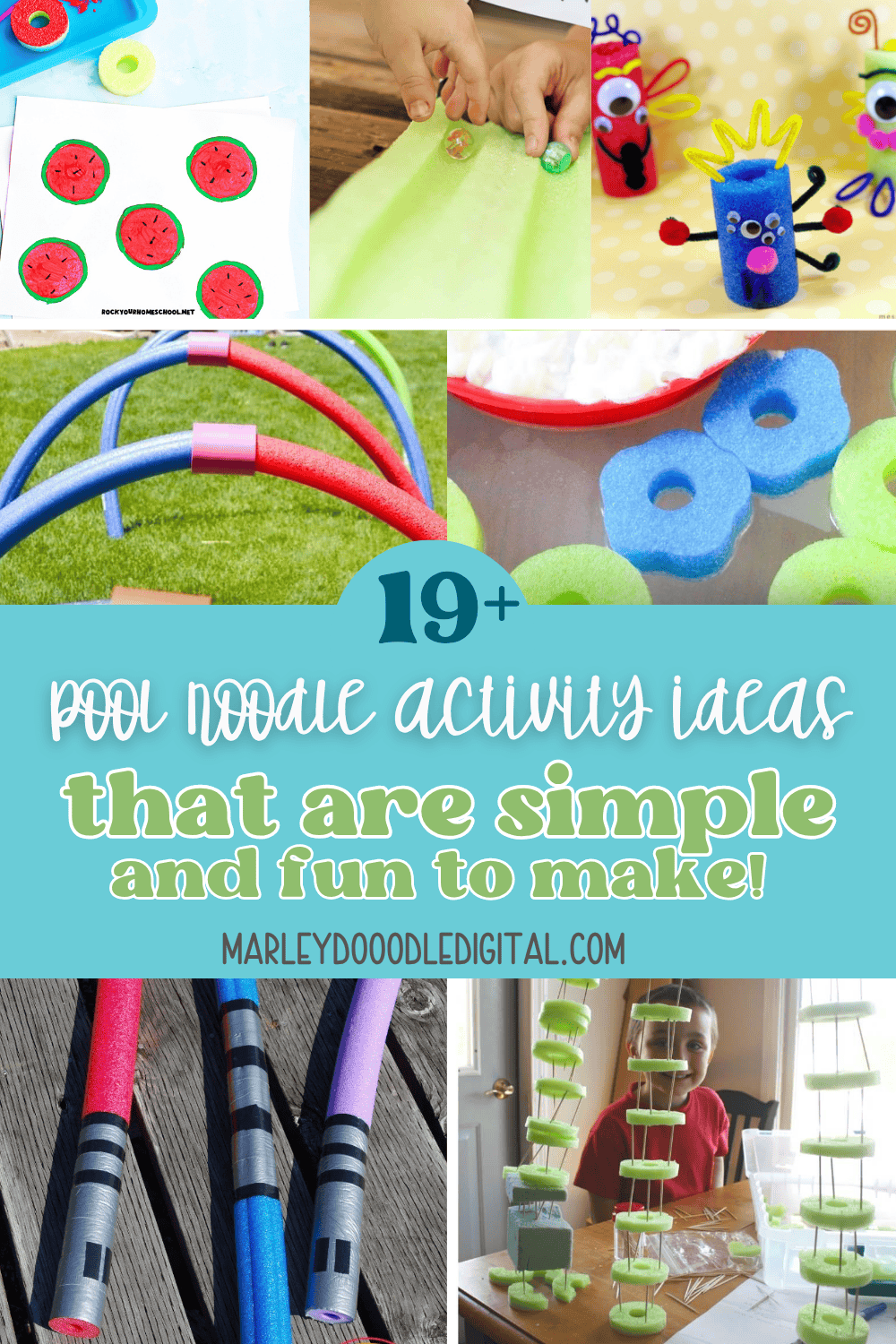 19+ *Easy* Pool Noodle Crafts and Activities for Kids - Marley Doodle ...