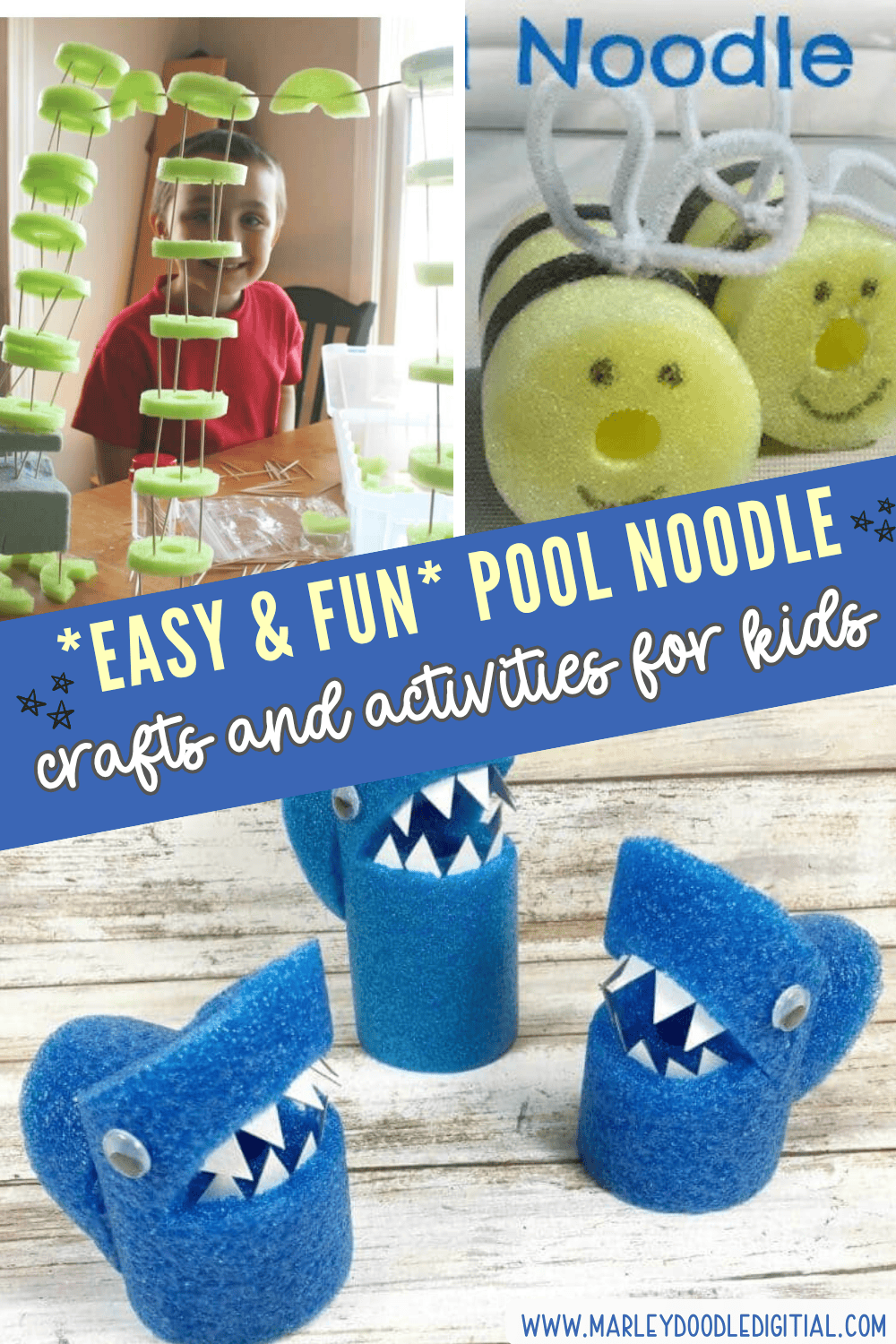 19+ *Easy* Pool Noodle Crafts and Activities for Kids - Marley Doodle ...