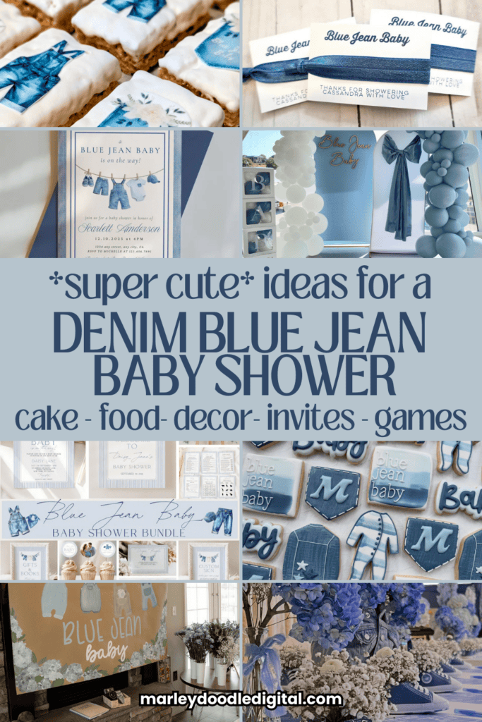 15+ *Cutest* Denim Blue Jean Baby Shower Ideas - Marley Doodle Digital
