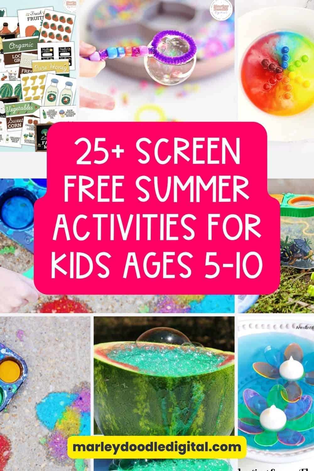 25+ Fun Screen Free Summer Activities for Kids - Marley Doodle Digital