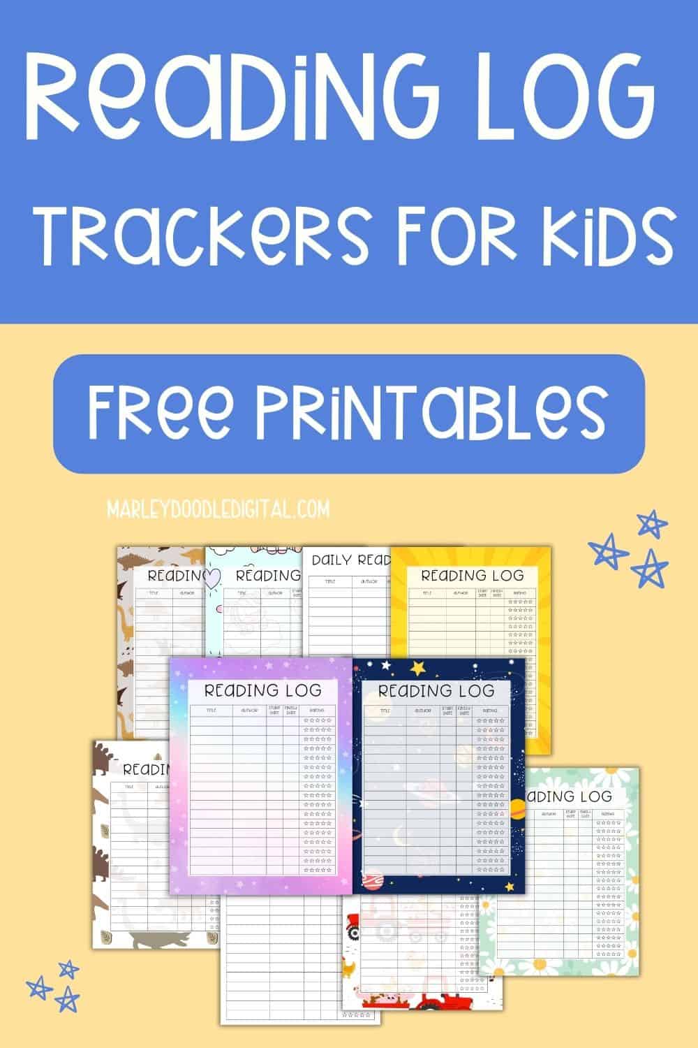 10 Free Printable Reading Logs for Kids - Marley Doodle Digital